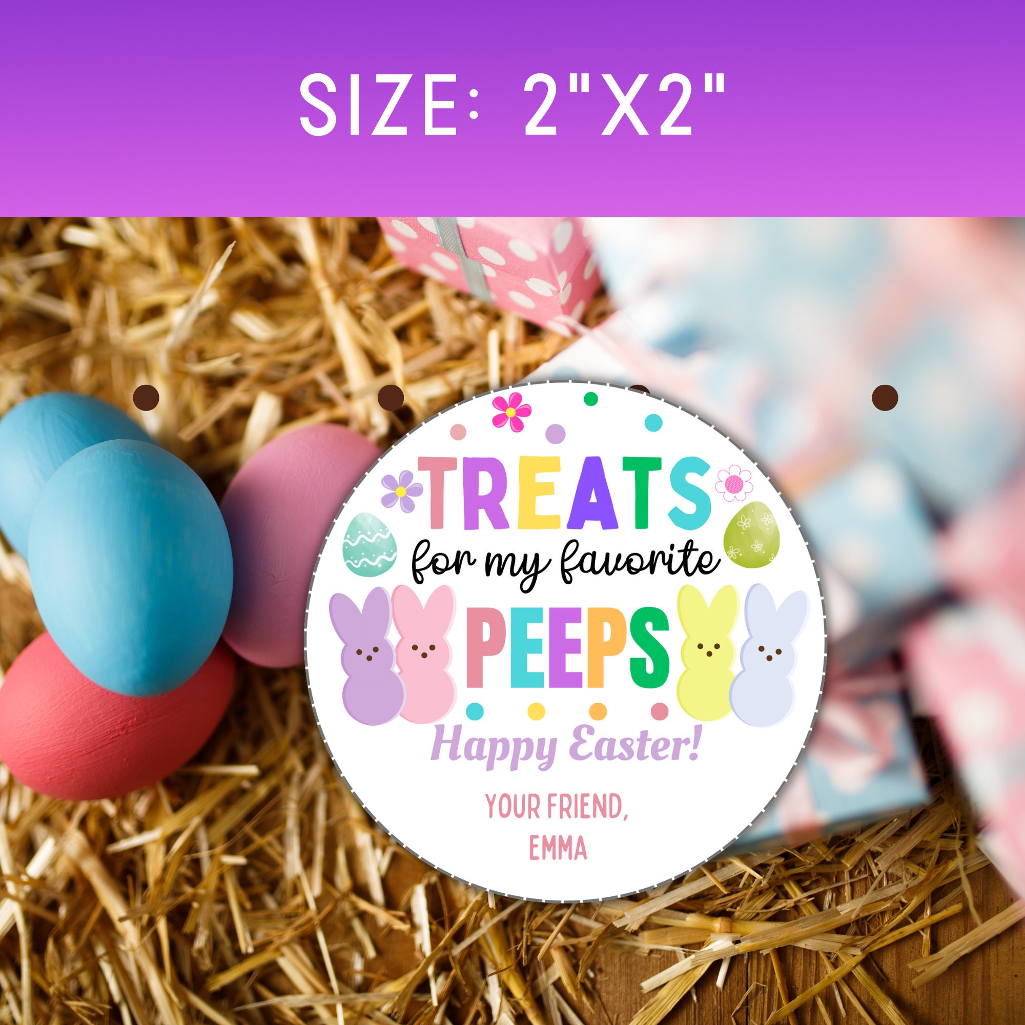 Editable Easter Stickers Kids Easter Tags Gift Sticker Easter Gift Tags ...