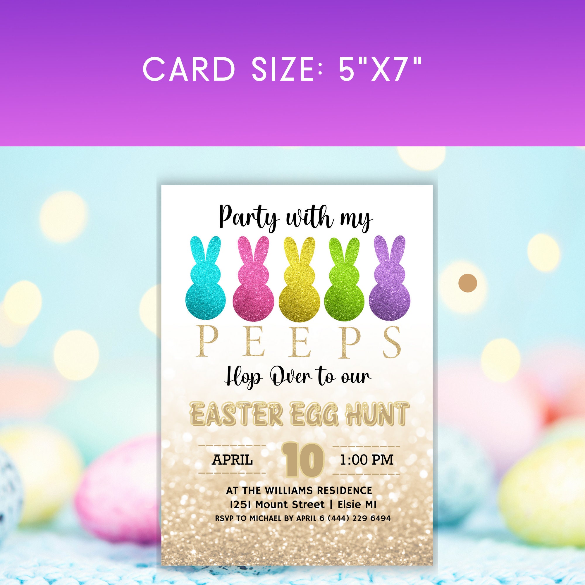 Customizable Easter Egg Hunt Invitation Editable Easter Invitation ...