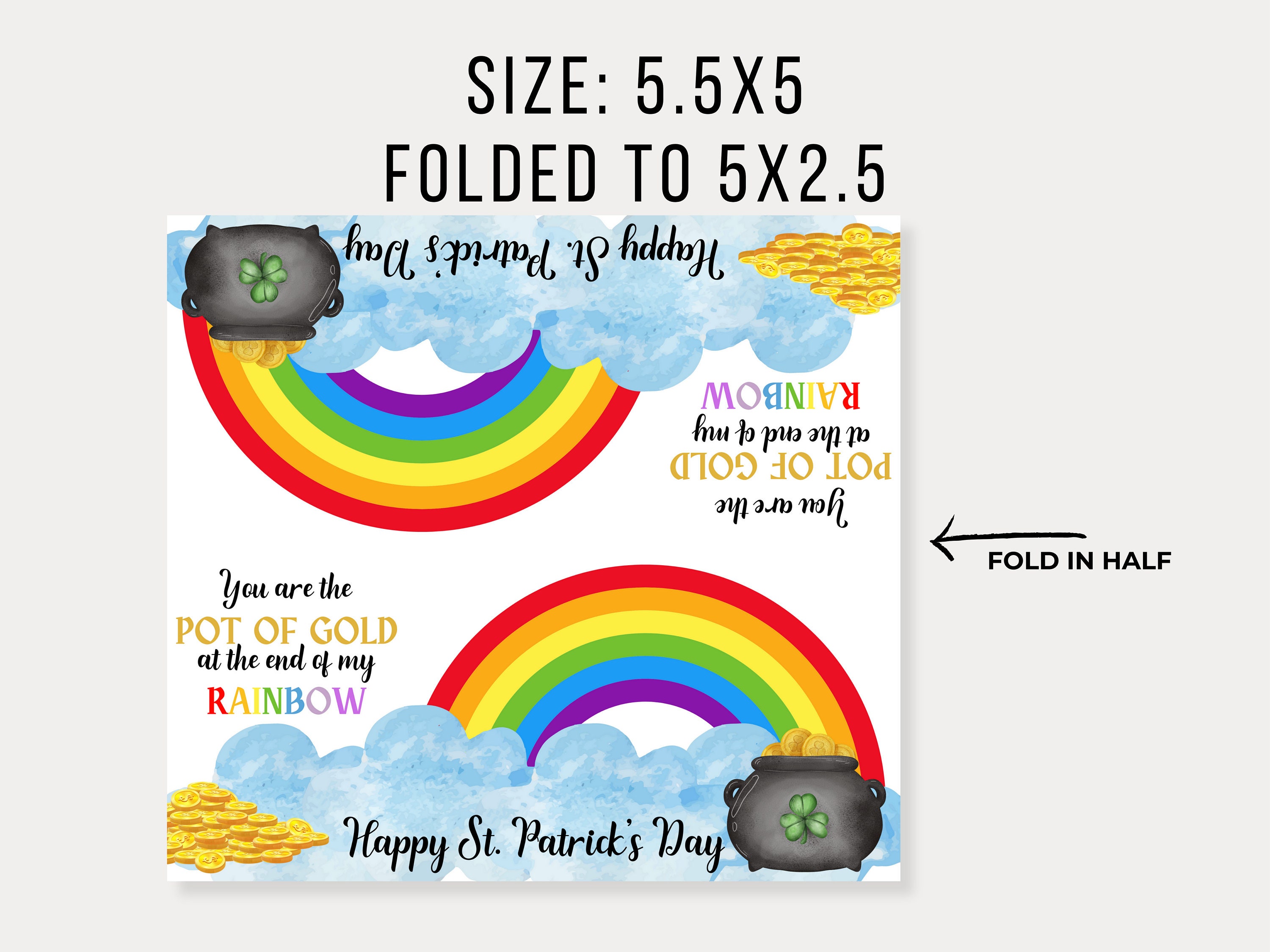 Printable St Patricks Day Treat Topper Pot of Gold Rainbow Bag Topper ...