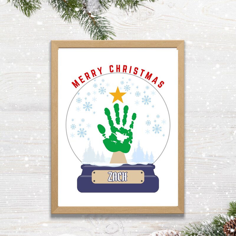 Handprint Snowglobe - Etsy