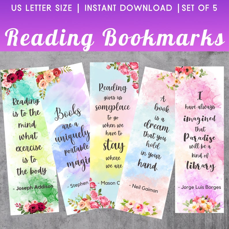 Reading Quotes for Bookmarks Unique Book Accessories Book Lover Bookish ...