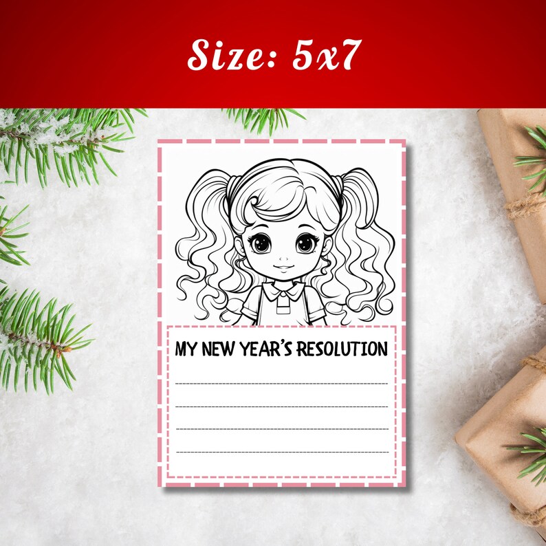 Printable 2024 New Years Resolution for Kids Activity School Homeschool ...