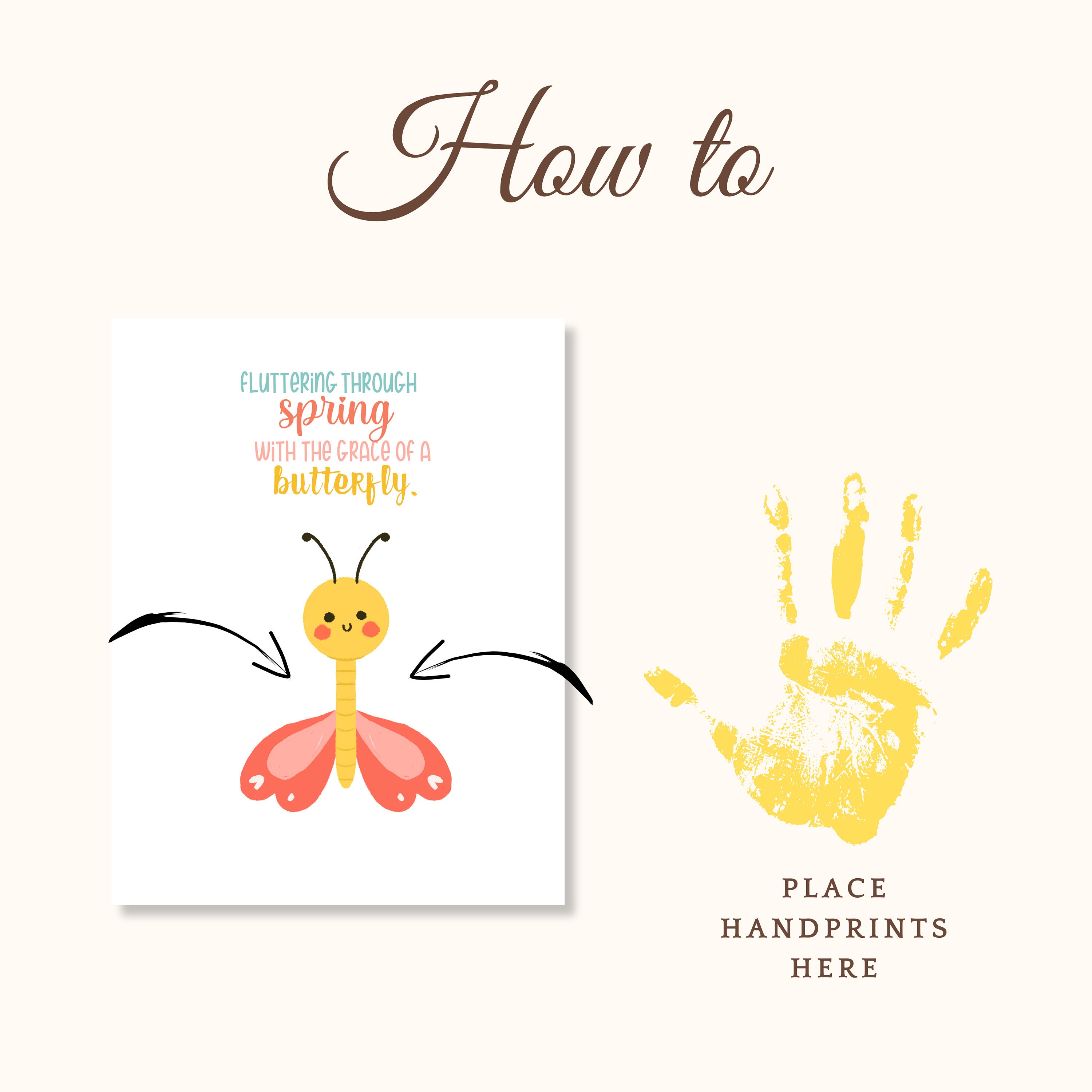 Spring Handprint Craft Art Printable Butterfly With Handprint Wings ...