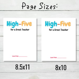 Handprint Craft Thank You Appreciation Gift High Five Easy Personal ...