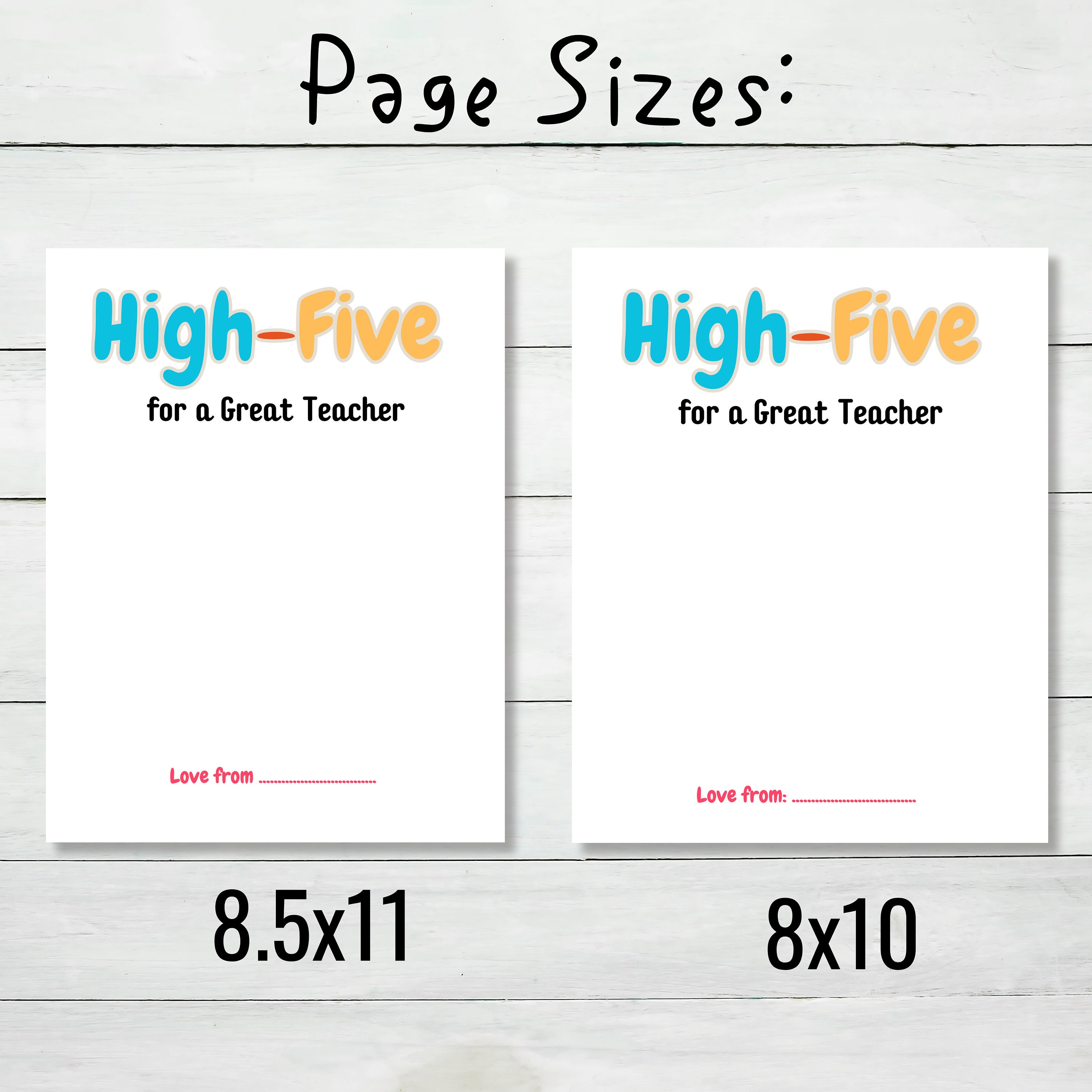 Handprint Craft Thank You Appreciation Gift High Five Easy Personal ...