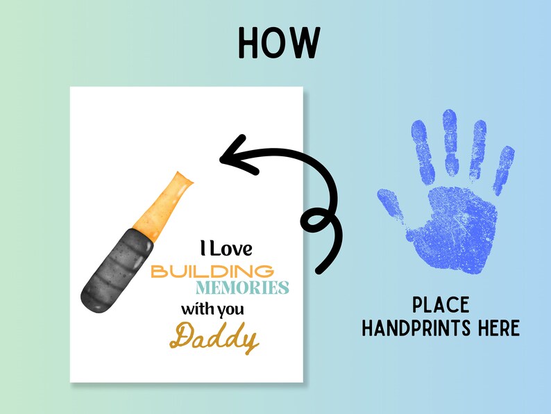 Fathers Day Handprint Craft Hammer Dads Day Handprint Art Fathers Day ...