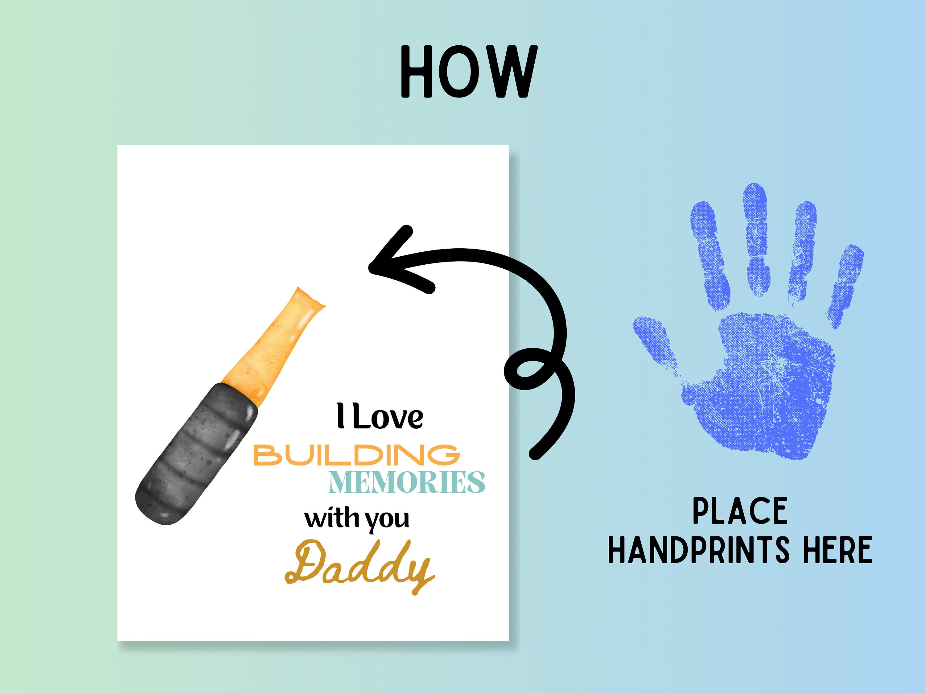 Fathers Day Handprint Craft Hammer Dads Day Handprint Art Father’s Day ...