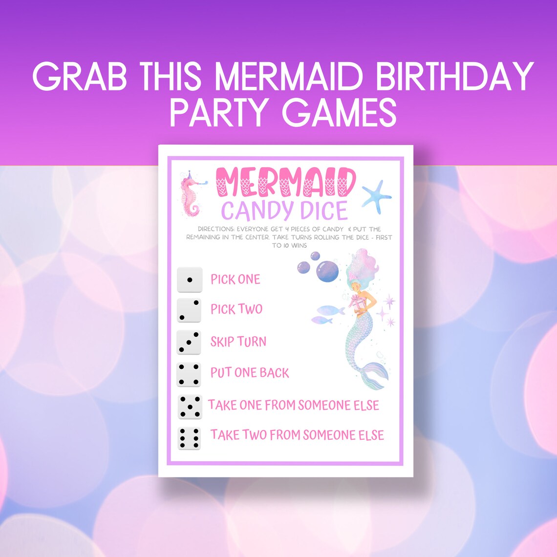 Mermaid Games Bundle Mermaid Birthday Games Mermaid Party Games Mermaid ...