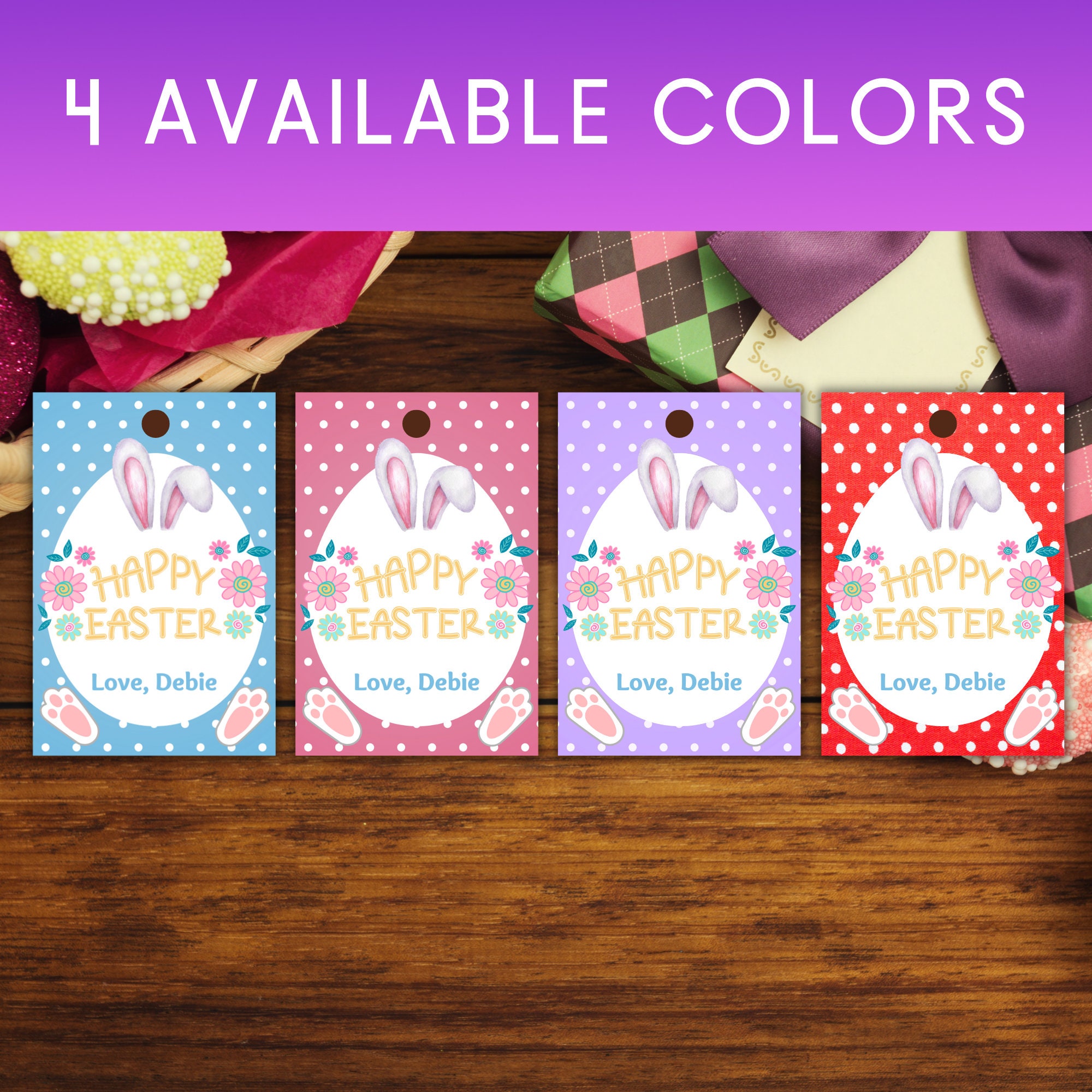 Editable Easter Tag for Boys Girls Happy Easter Gift Tags Gift Tag ...