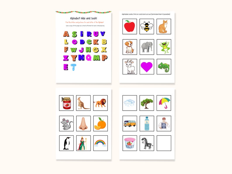 Alphabet Scavenger Hunt Prek Kindergarten Fun Indoors Hide and Seek ...