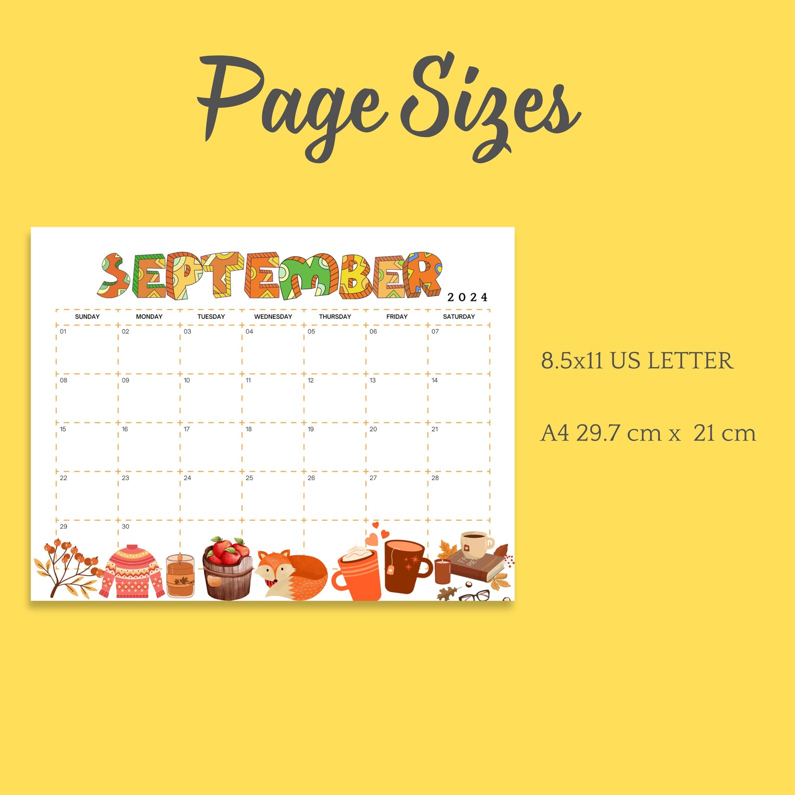 2024-2025 School Year Calendar Seasonal Monthly Theme Prek Preschool ...