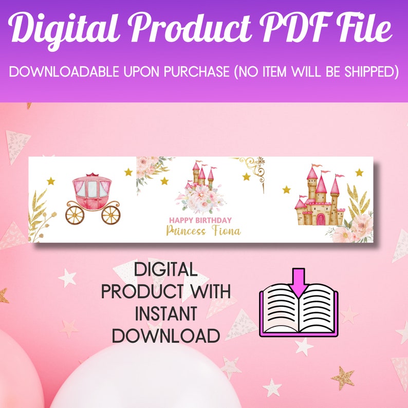 Editable Princess Bottle Water Label Template Princess Birthday Party ...