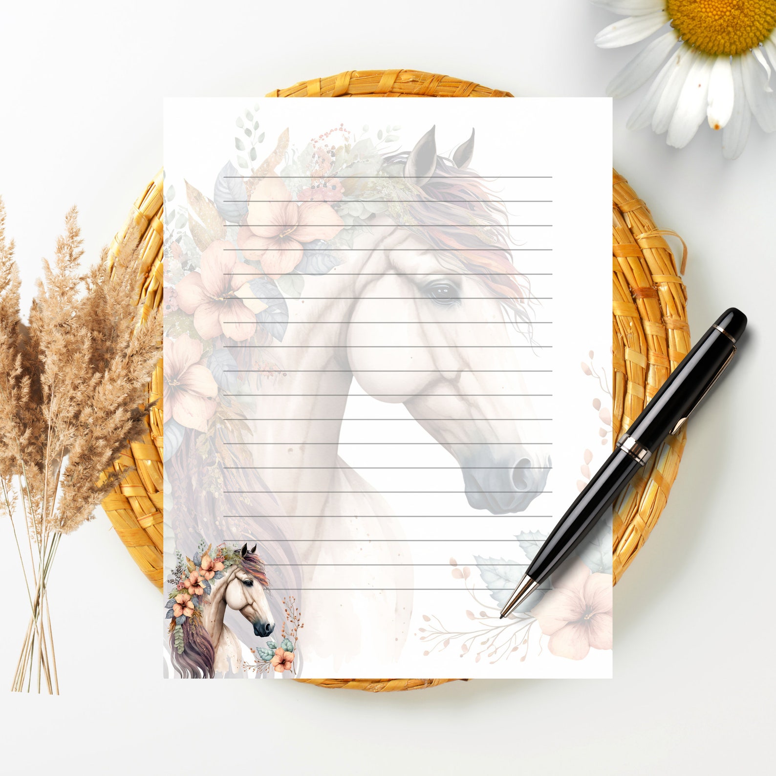 Horse Stationary Printable Horse Stationery Animal Stationery Animal ...