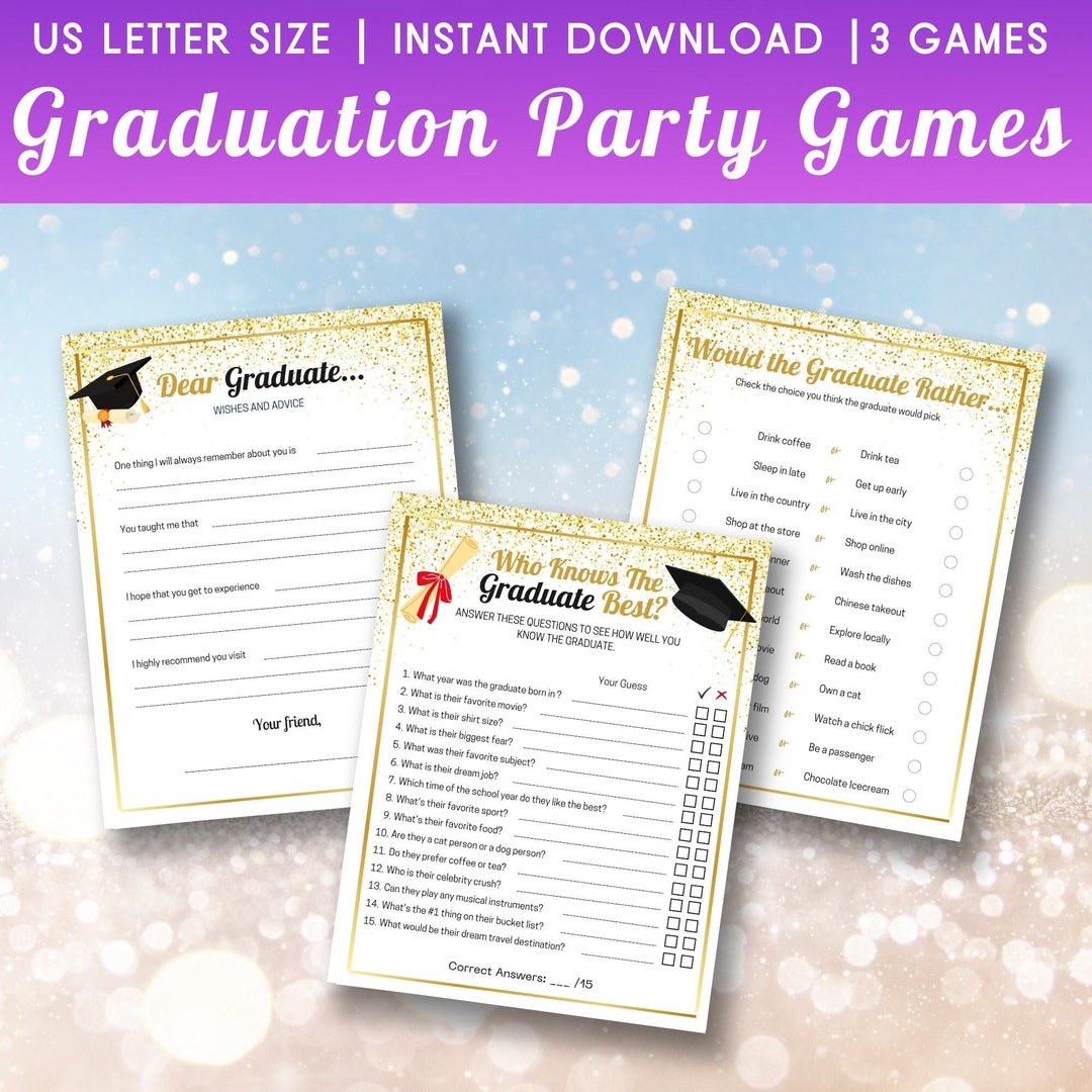 Graduation Party Games Printable Graduation Games Ideas Wishes and ...