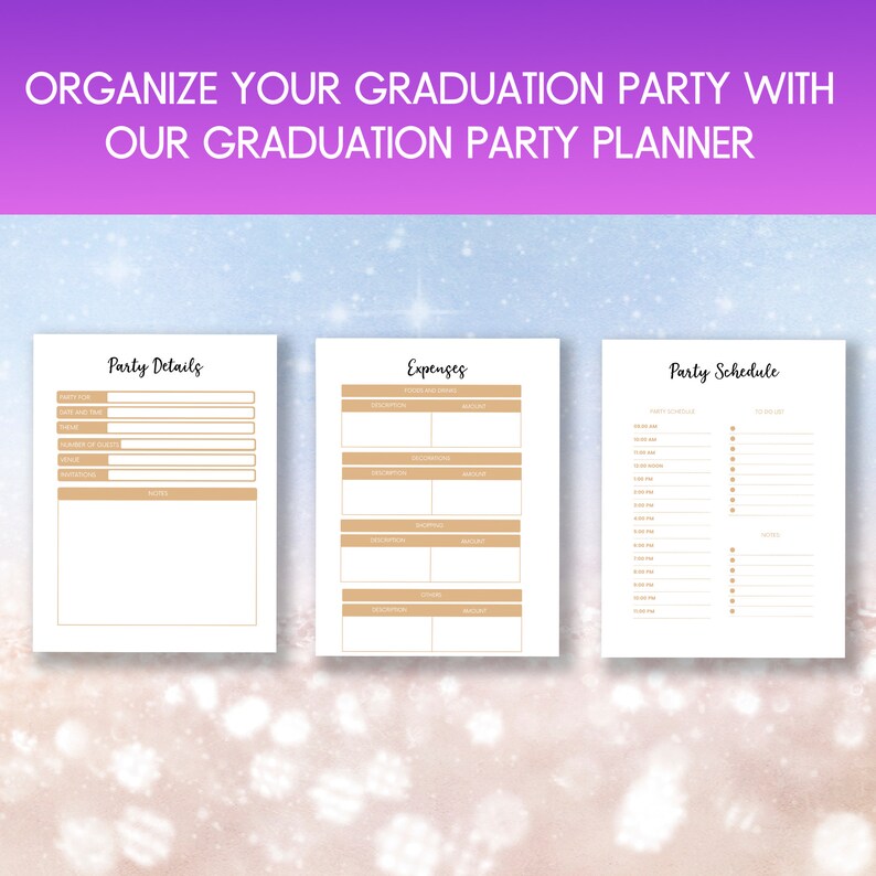 Printable Graduation Planner Party Organizer Event Planning List for ...