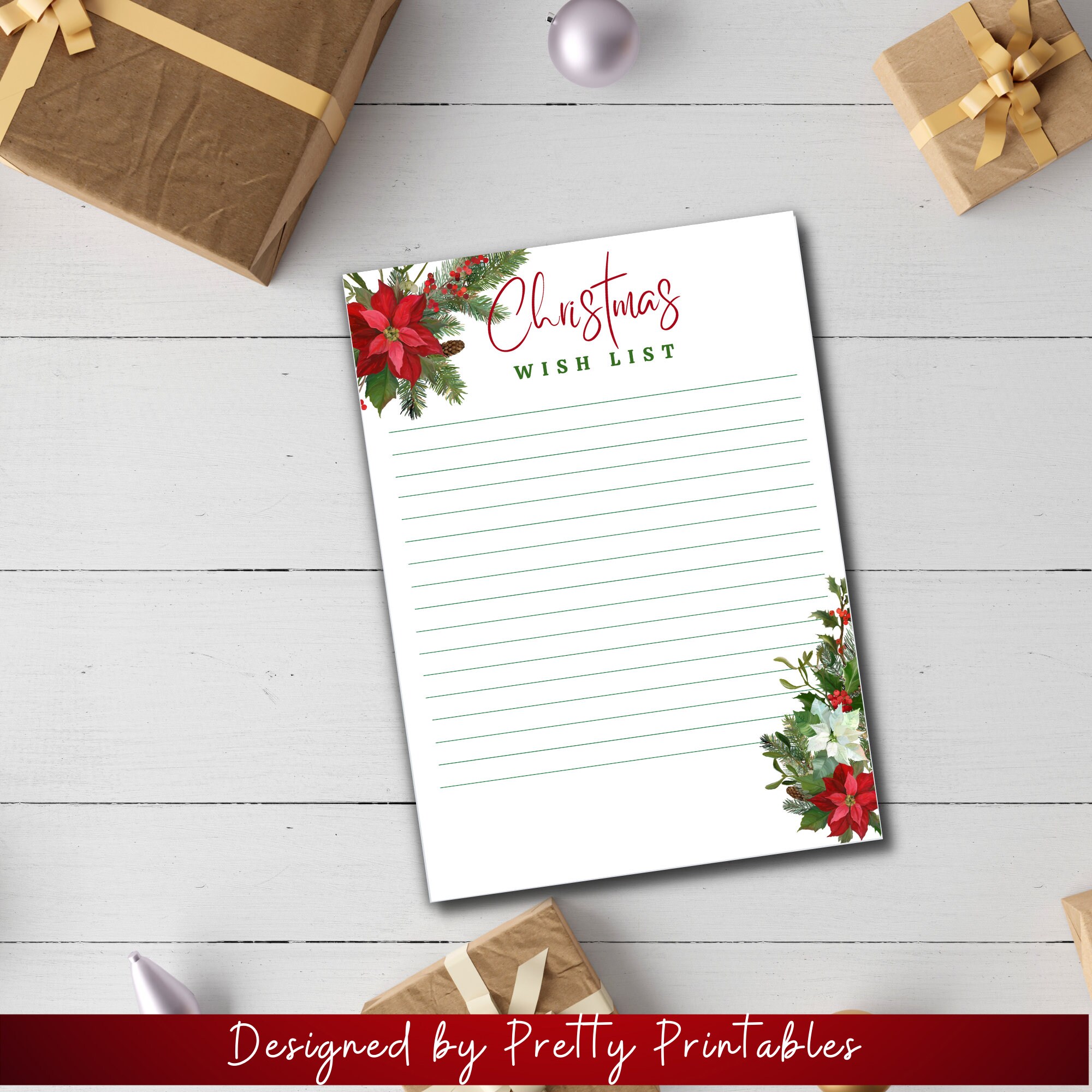 Christmas Wish List Printable Santa Christmas List Wish List Notepad