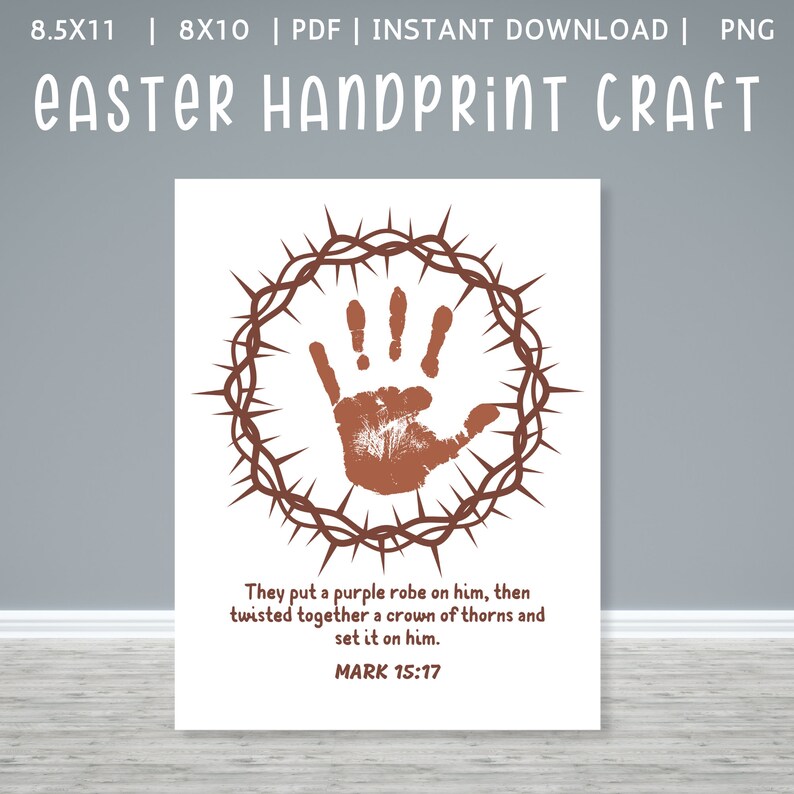 Easter Handprint Craft Printable Bible Quote Religious Easter DIY Craft ...