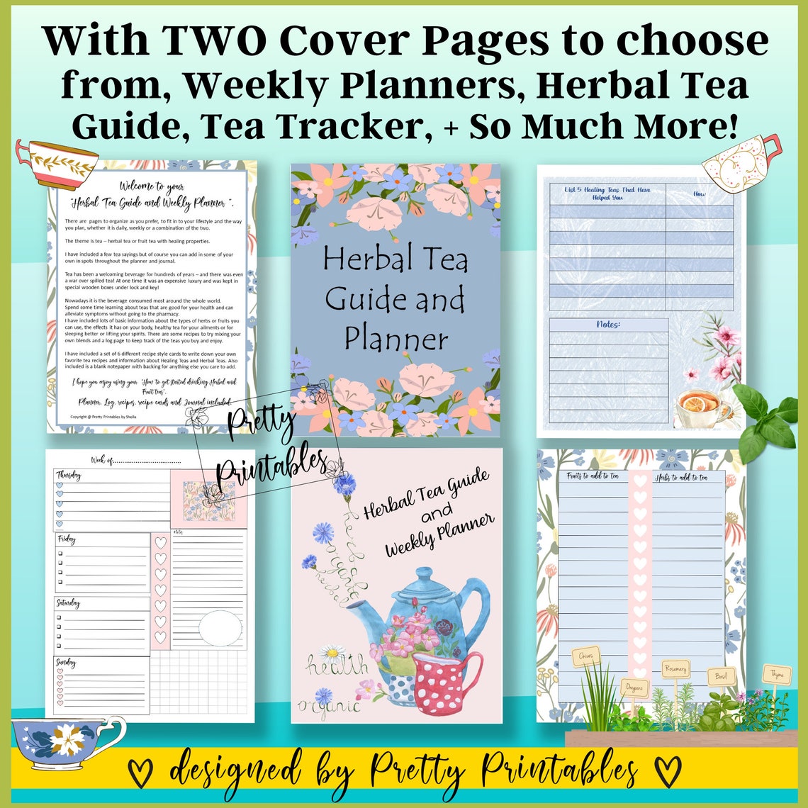 Herbal Tea, Herbal Remedies, Printable Planner, Tea Journal, Recipe ...