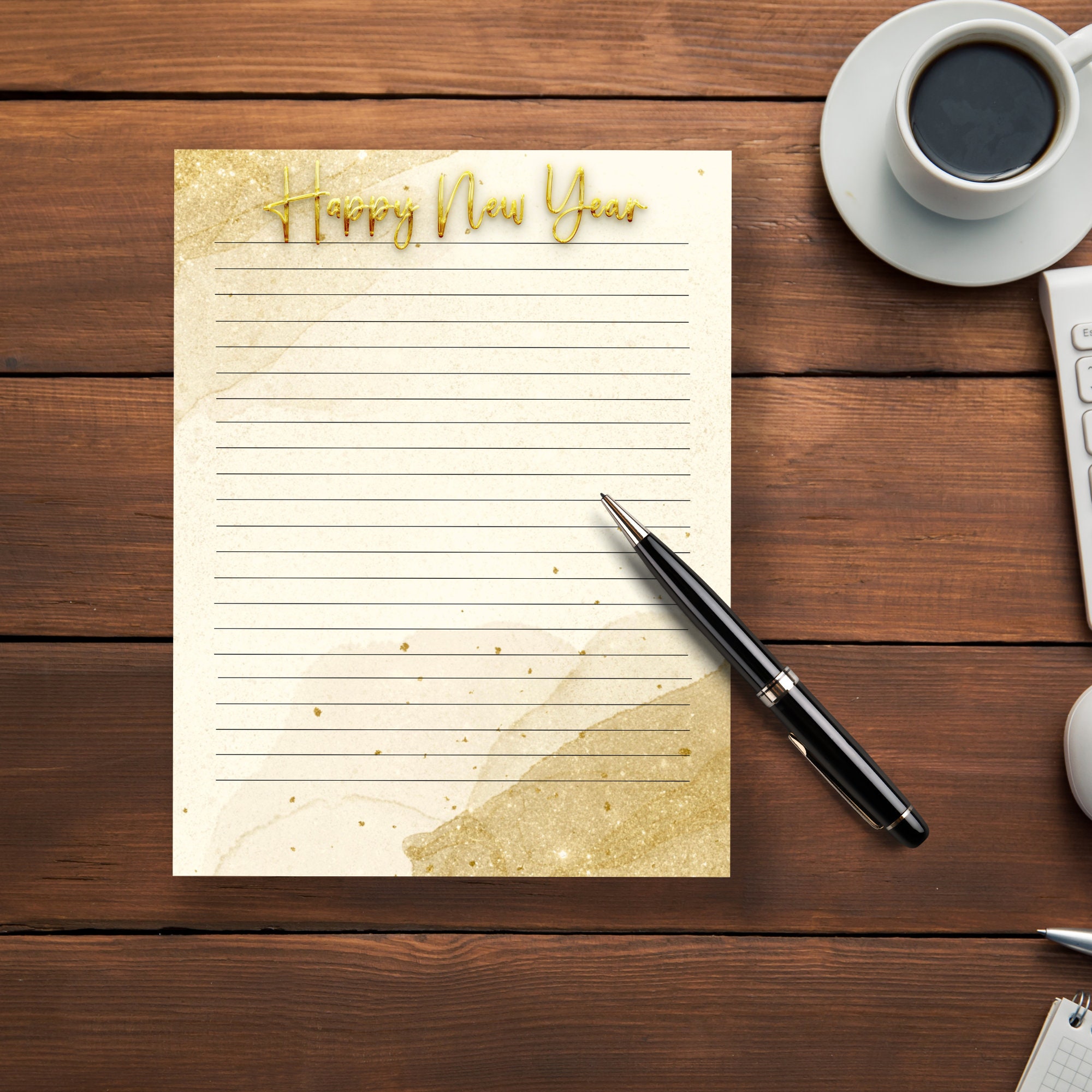 Printable Happy New Year Stationery Holiday Stationary New Years Eve ...