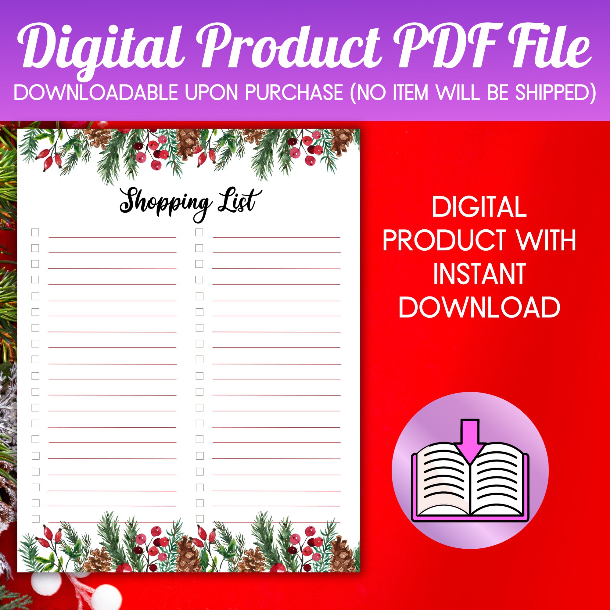 Christmas to Do List Planner Printable Notes Shopping List Task ...