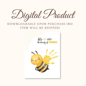 Bee Handprint Craft Art Printable Spring Insect Cute Honey Bee ...