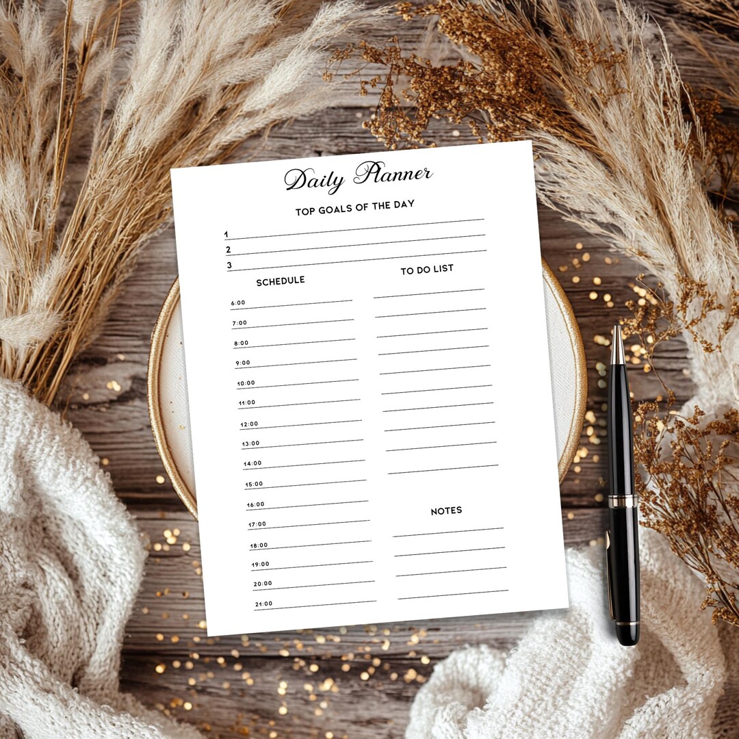 Daily Schedule Productivity Planner to Do List Planner Daily Planner ...