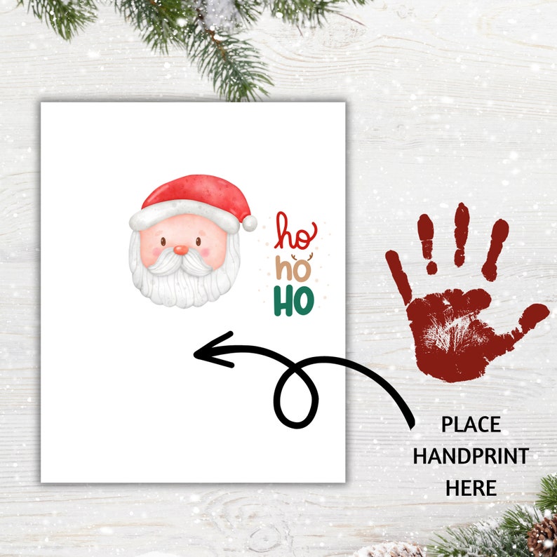 Christmas Handprint Craft Printable Christmas Santa Claus Handprint Art ...