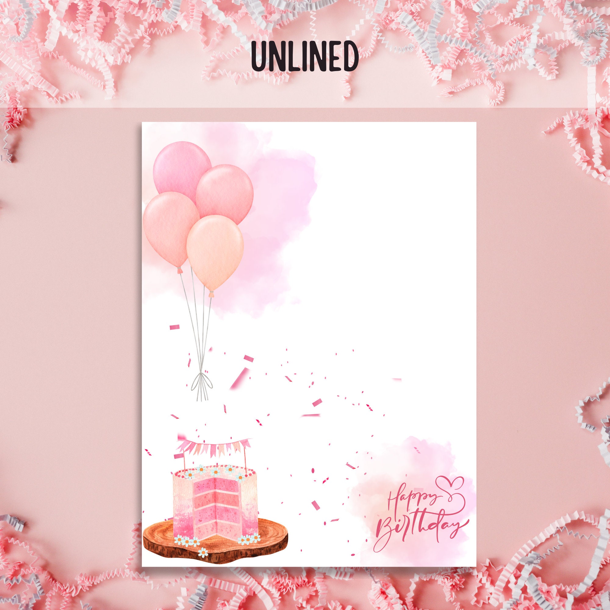 Happy Birthday Stationary Printable Stationery Birthday Paper Letter ...