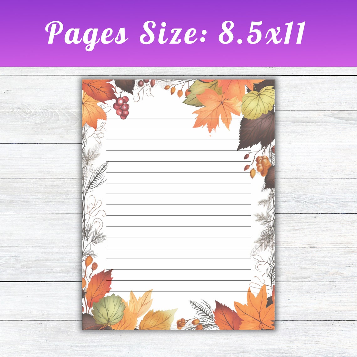 Fall Stationery Set Letter Writing Autumn Stationery Printable - Etsy