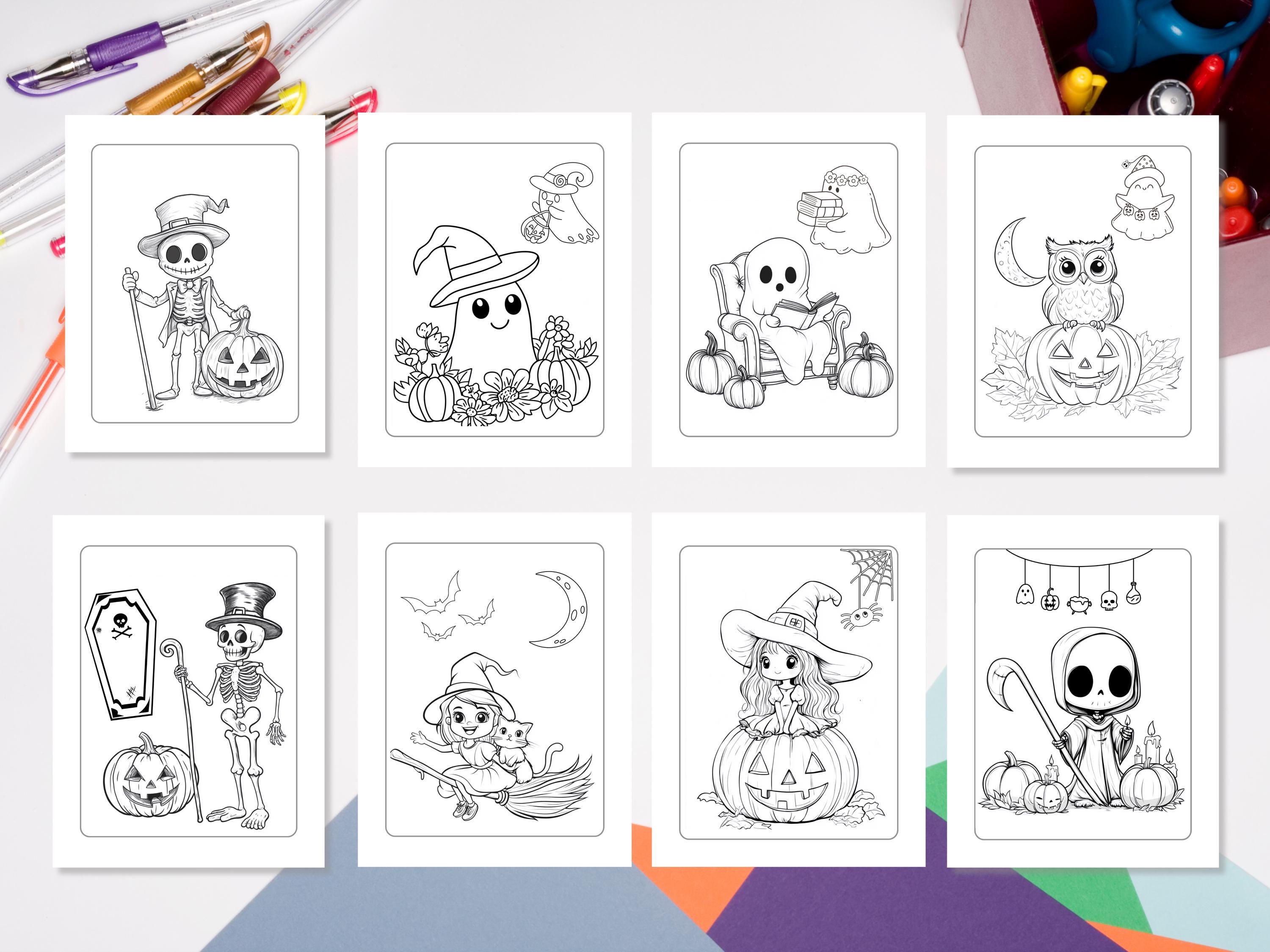 Printable Halloween Coloring Pages Set 20 Halloween Coloring Sheets ...