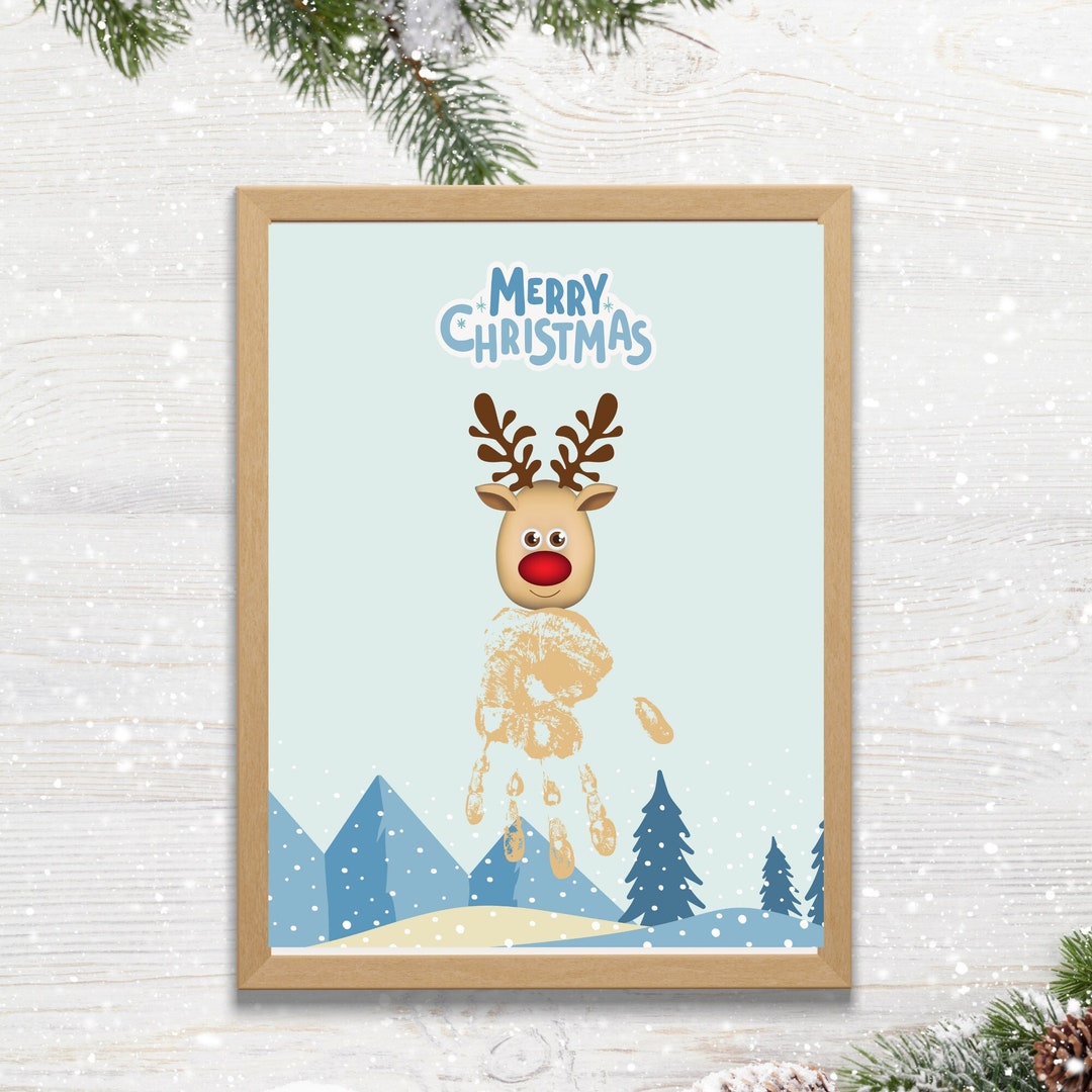 Christmas Handprint Craft Printable Christmas Reindeer Handprint Art ...