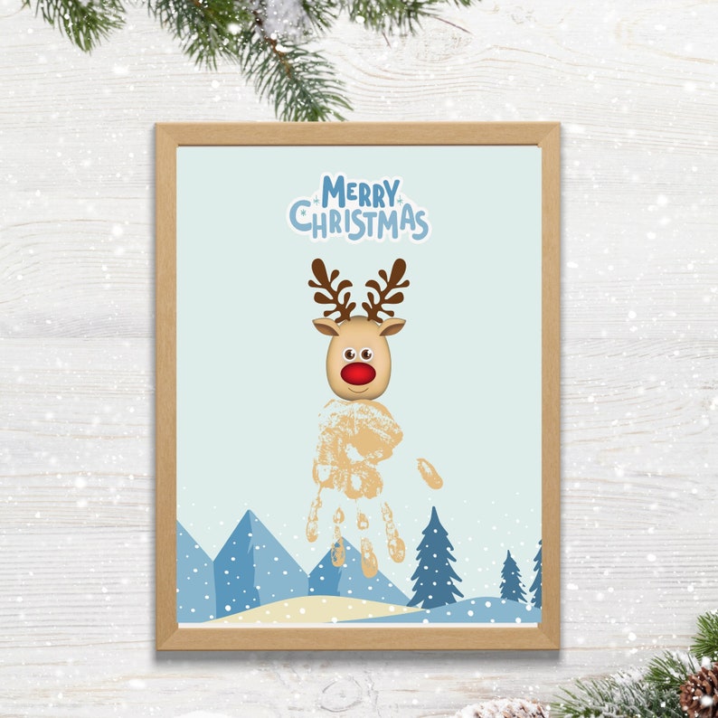 Christmas Handprint Craft Printable Christmas Reindeer Handprint Art ...