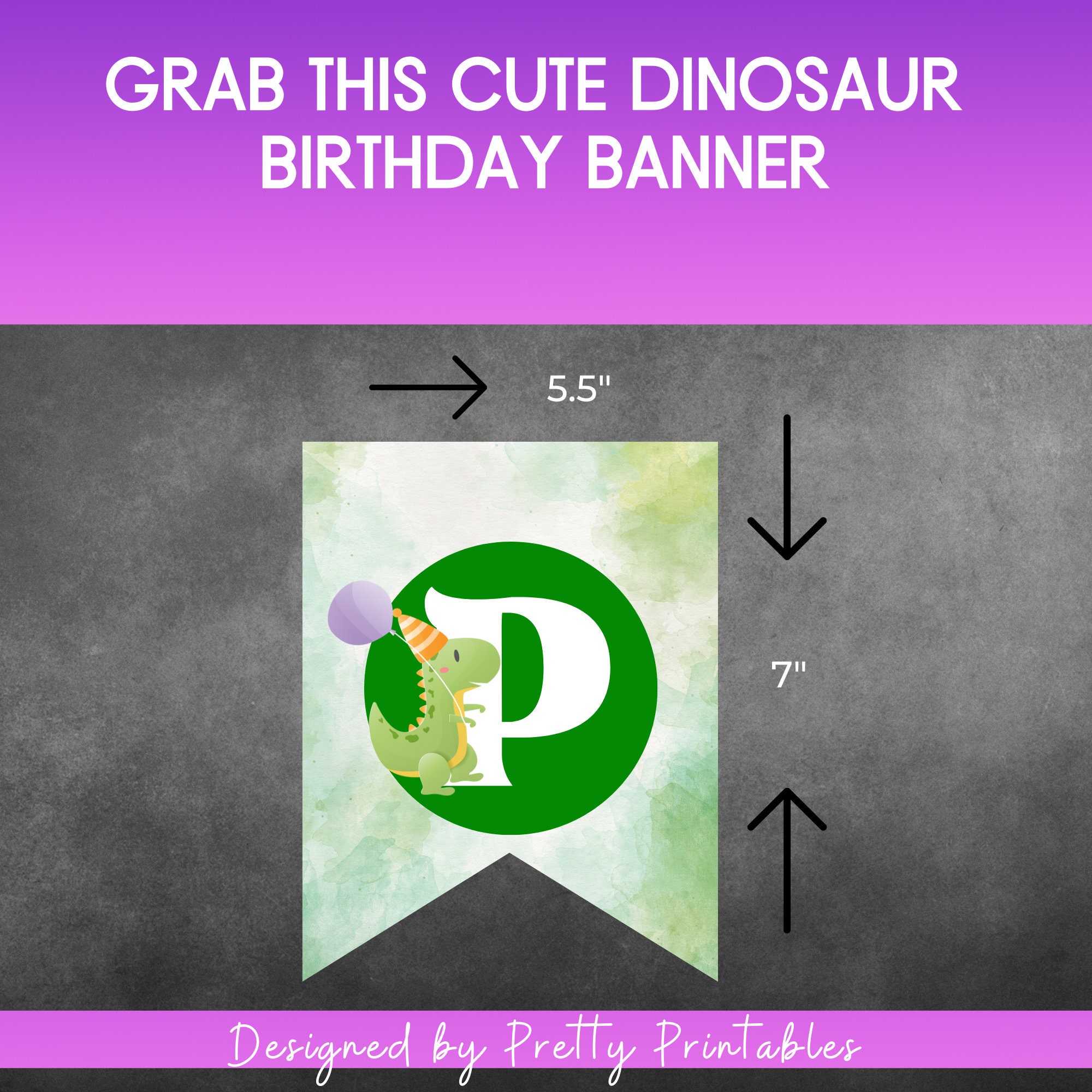 Dinosaur Birthday Banner Printable Dinosaur Birthday Banner - Etsy