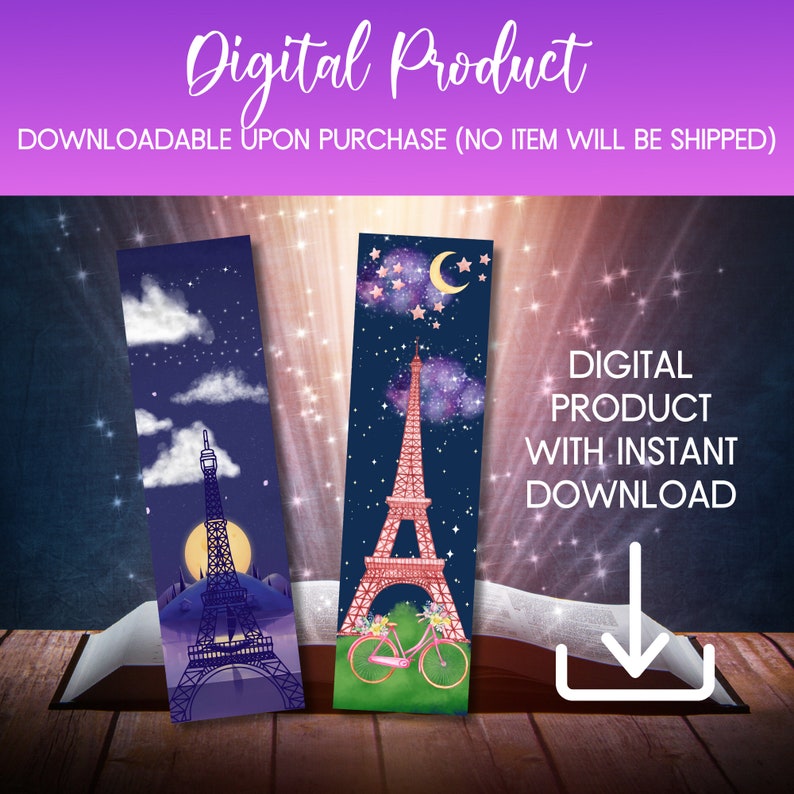 Paris Bookmark Printable Eiffel Tower Gifts Travel Bookmarks Cute ...