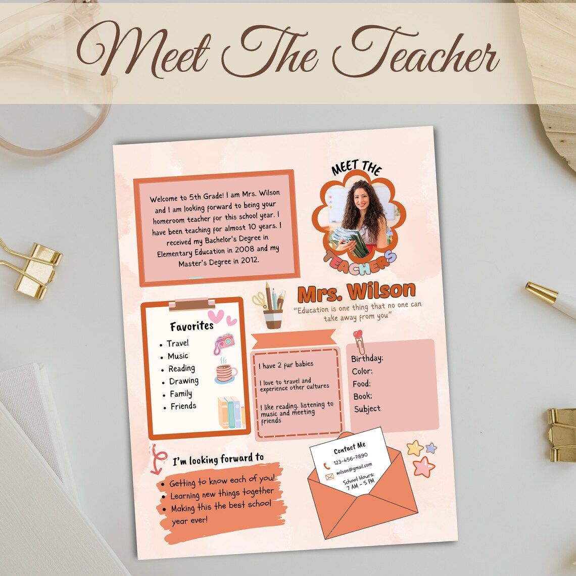 Editable Meet the Teacher Template Flyer Back to School Printable ...