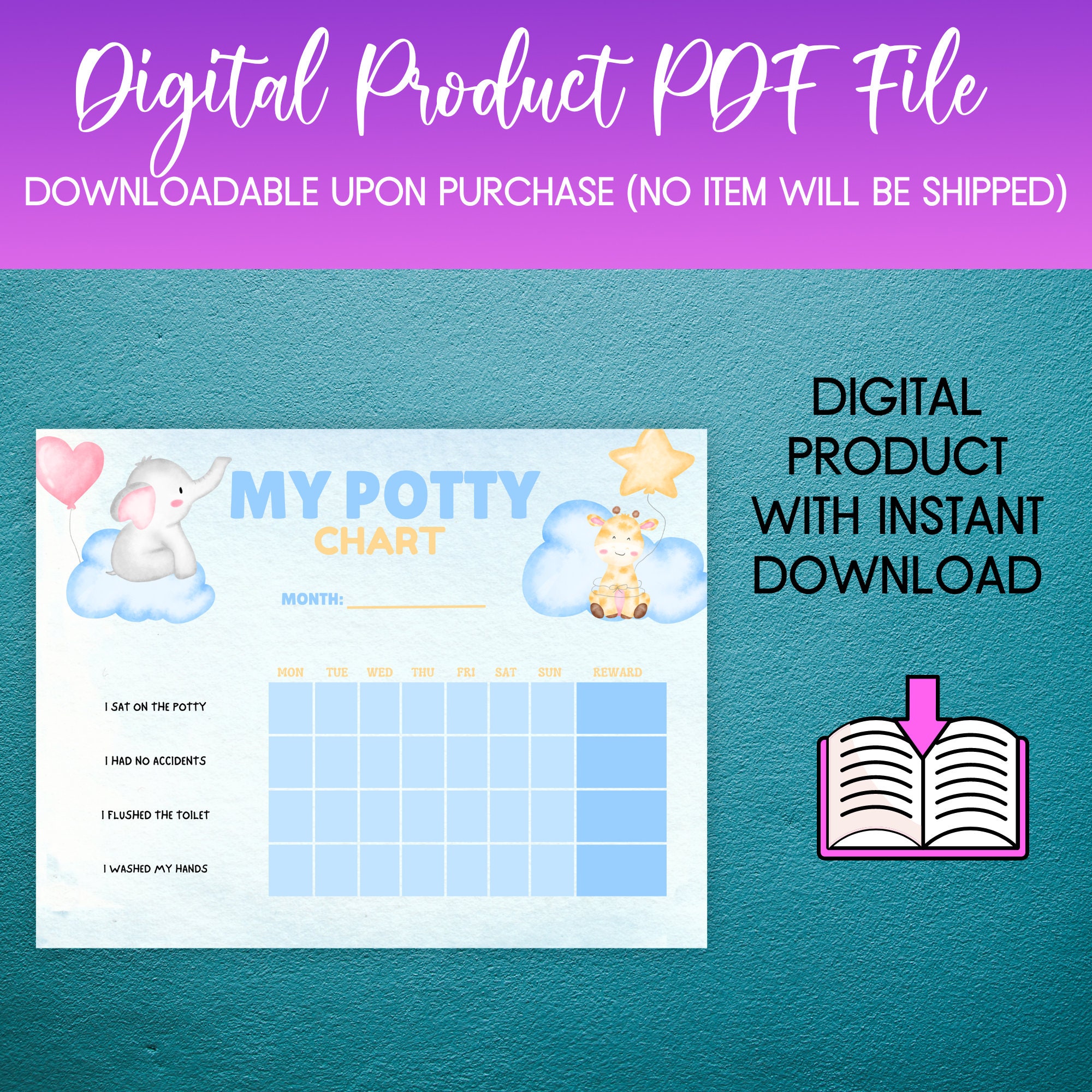Potty Training Chart Boy, Potty Training Chart Printable, Reward Chart ...