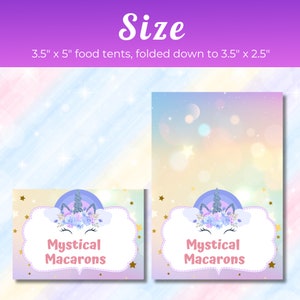 Editable Unicorn Food Label Card Template Buffet Card Template Unicorn ...