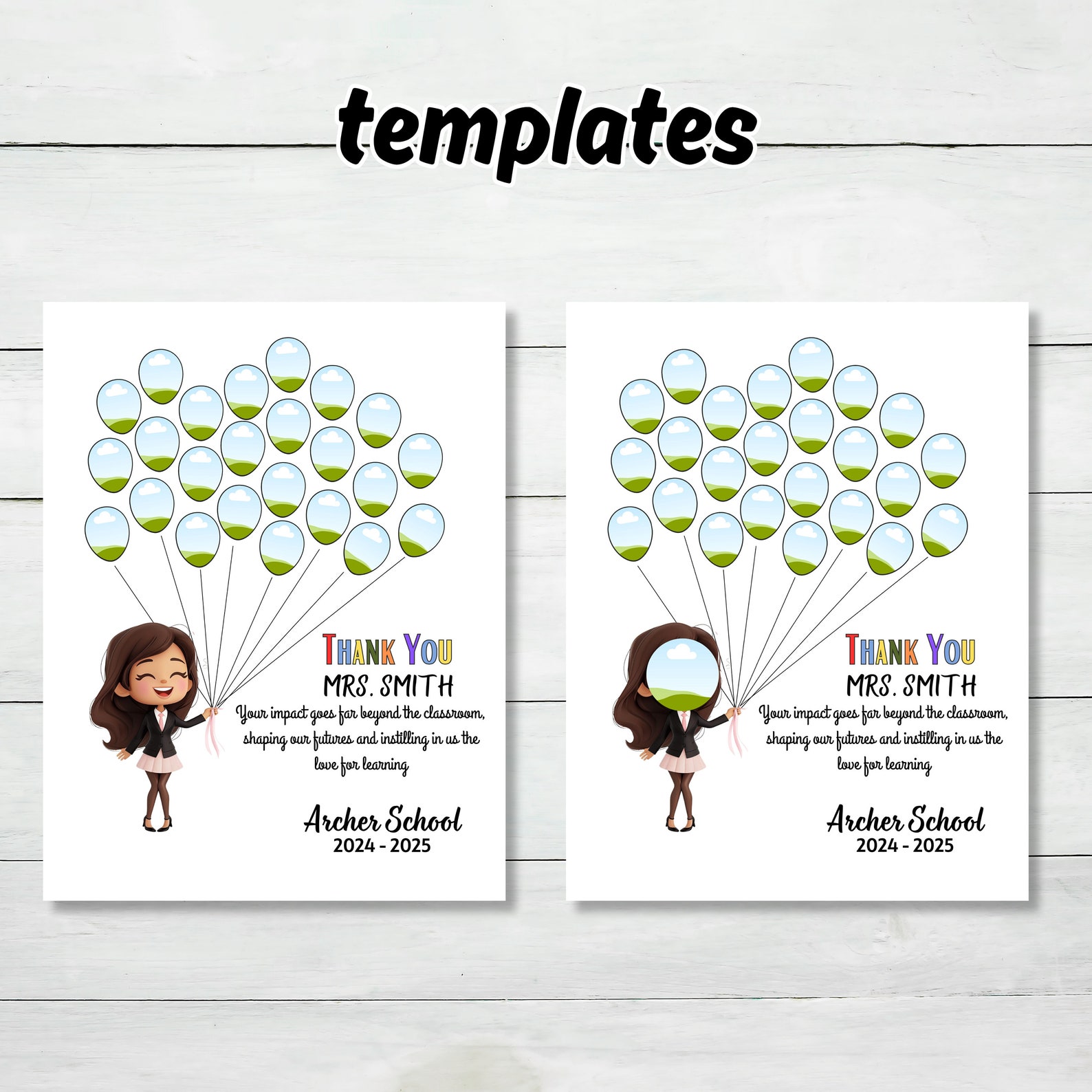 Teacher Photo Custom Editable Appreciation Gift From Student Photo ...