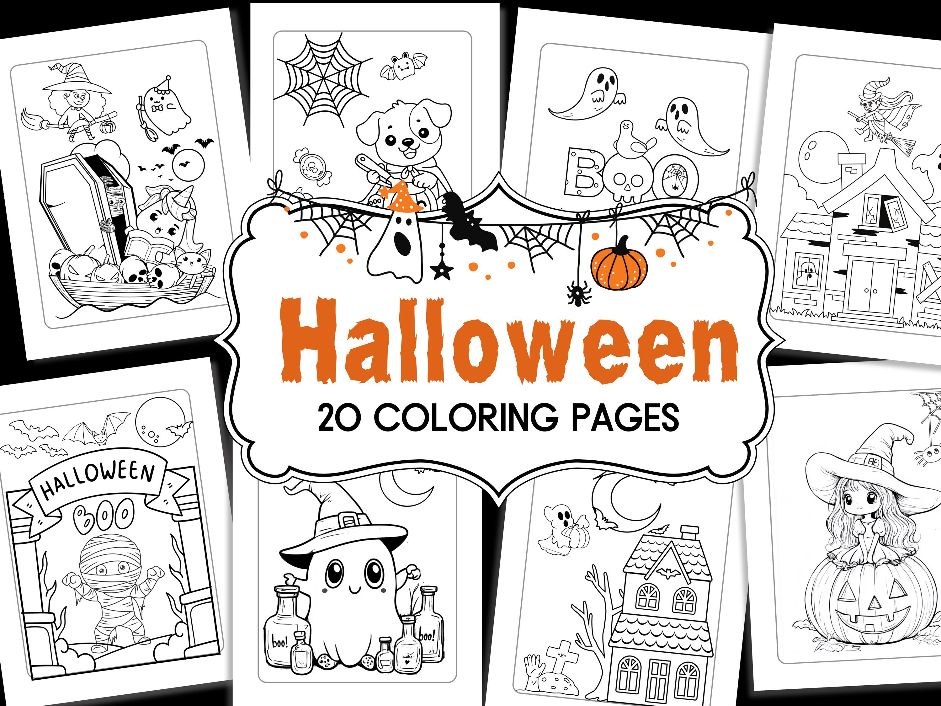 Printable Halloween Coloring Pages Set 20 Halloween Coloring Sheets ...