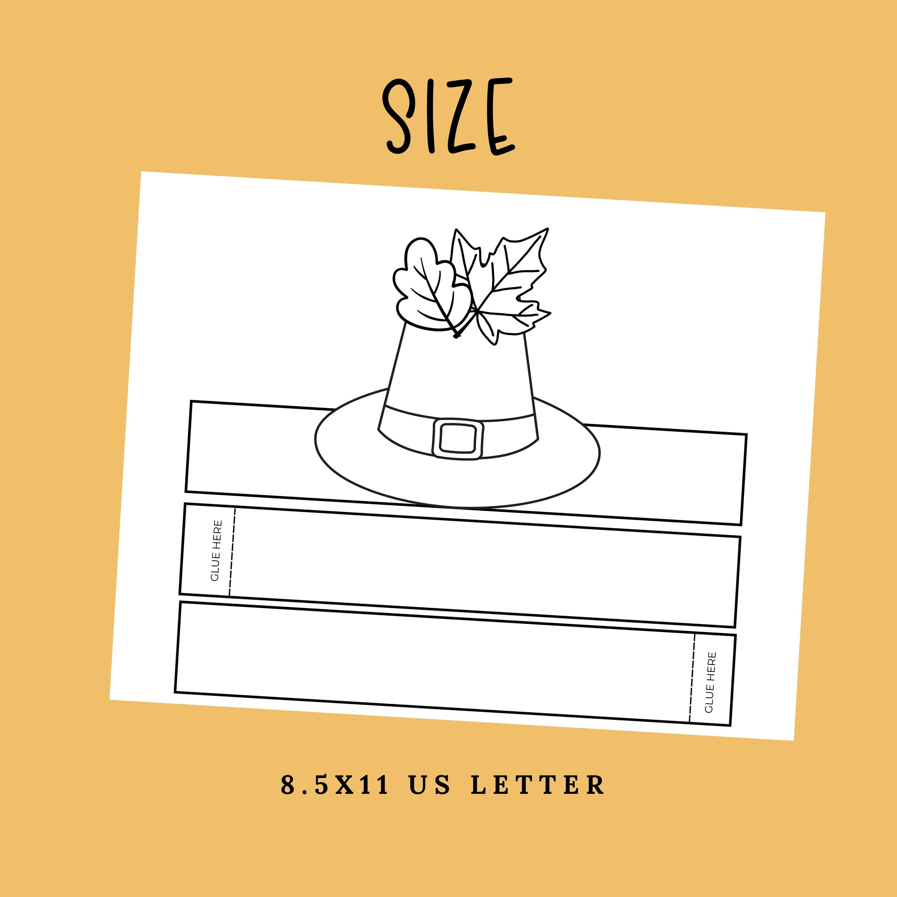 Thanksgiving Paper Crown Printable Pilgrim Hat Paper Headband Activity ...