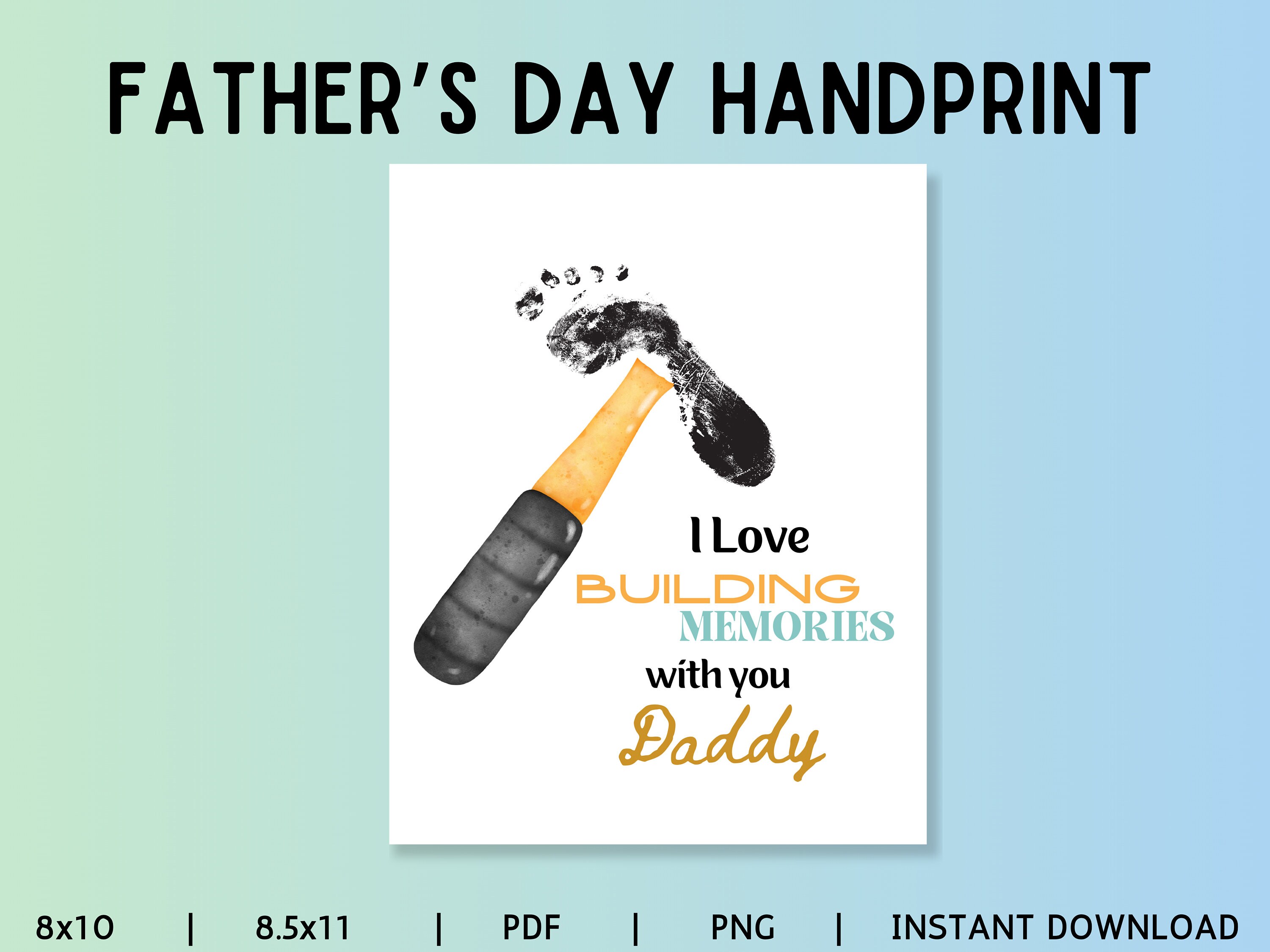 Fathers Day Handprint Craft Hammer Dads Day Handprint Art Father’s Day ...