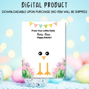 Customize Chick Easter Handprint Craft Printable Art DIY for Kids Baby ...