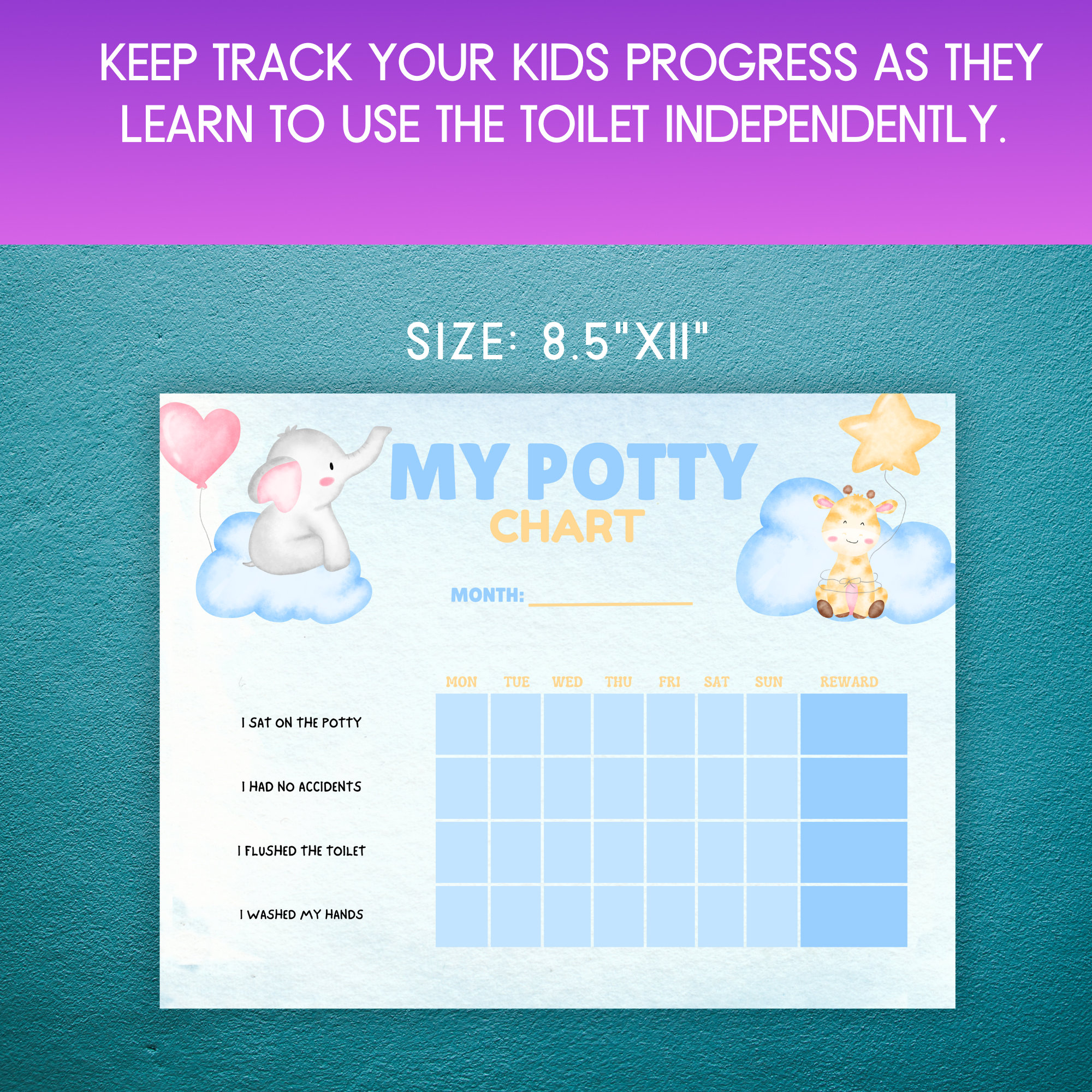 Potty Training Chart Boy, Potty Training Chart Printable, Reward Chart ...