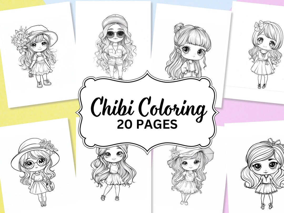 Kawaii Coloring Pages 20 Pages Cute Coloring Pages for Kids and Adults ...