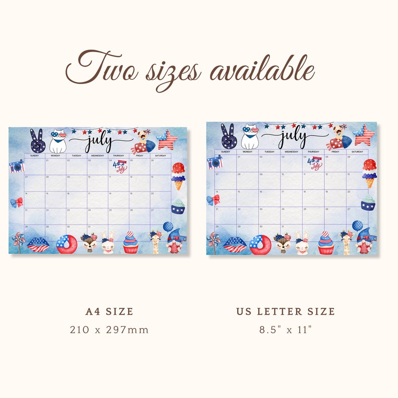 July 2024 Calendar Printable Kids 2024 Calendar Classroom School ...