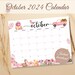 October 2024 Calendar Printable Kids Calendar Fall Wall Calendar ...