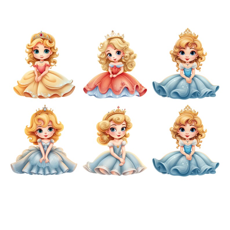Little Princess Clipart PNG Princess Birthday Fairytale Princess Cute ...