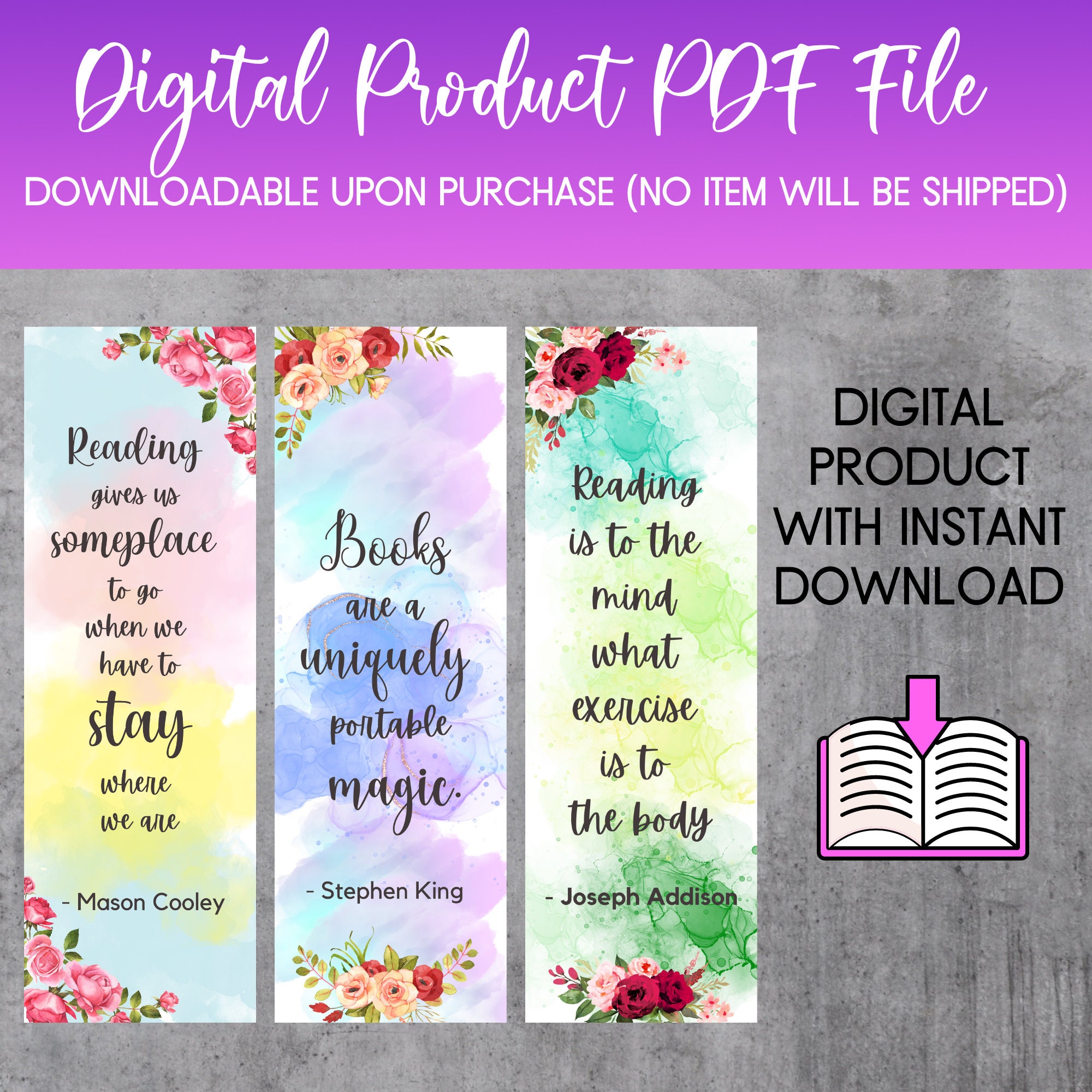 Reading Quotes for Bookmarks Unique Book Accessories Book Lover Bookish ...