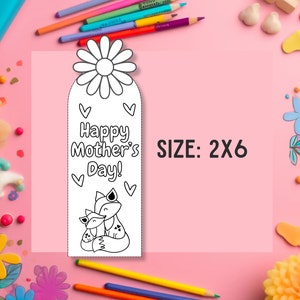 Printable Mothers Day Coloring Bookmark Set 4 Flower Toppers Mom ...