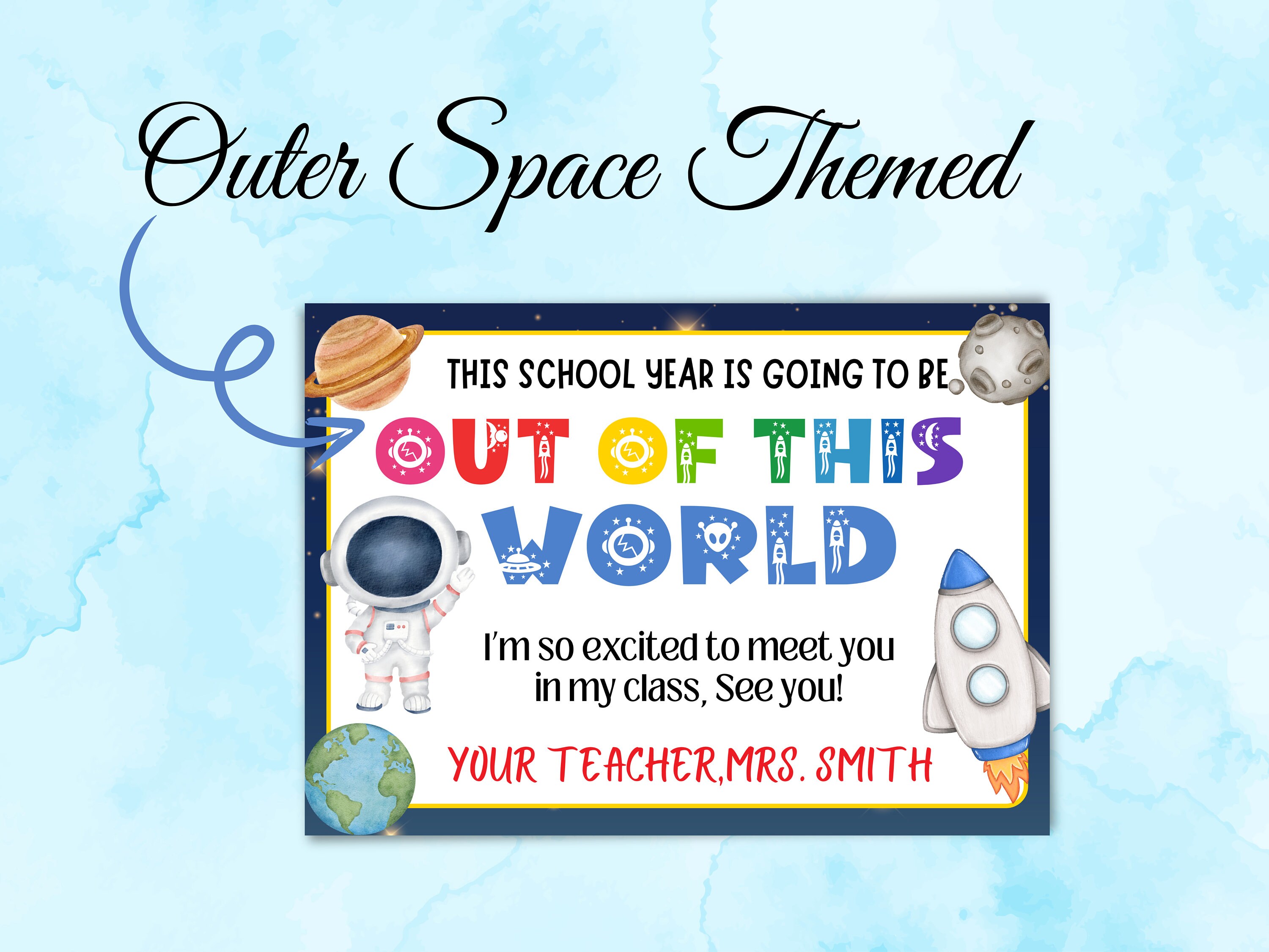 Editable Teacher Welcome Back to School Postcard for Students Cute ...